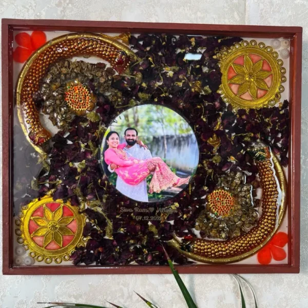 Shop Now: Half Artificial & Half Floral Varmala Resin Frame