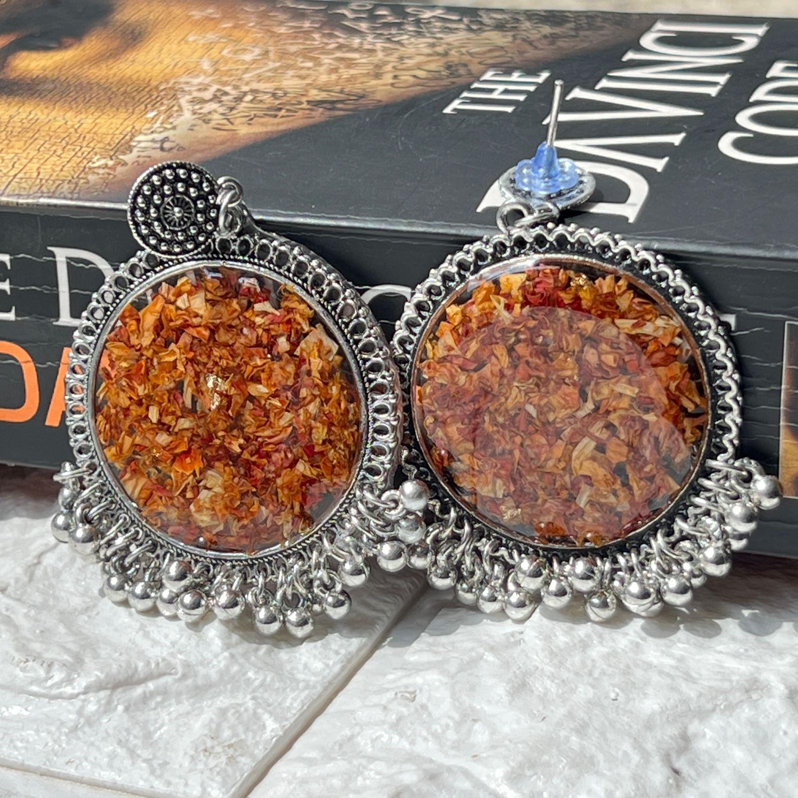 Epoxy resin jhumkas and keychain with infinity sign, preserved shaadi ...